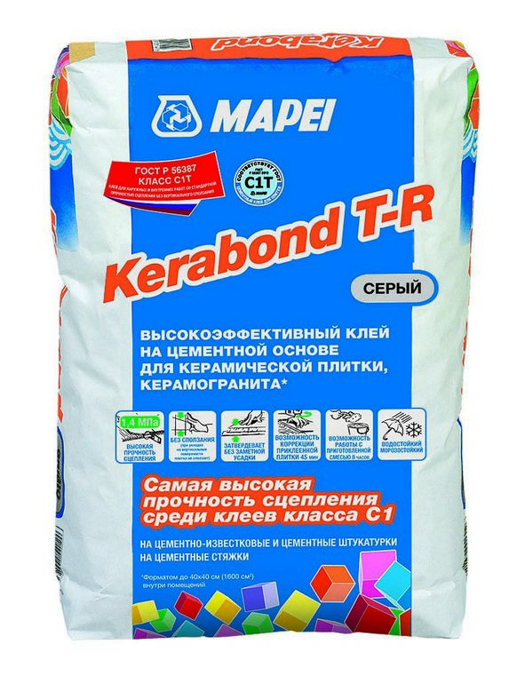 Клей для плитки MAPEI KERABOND T-R GREY 25кг - купить в строительном ...